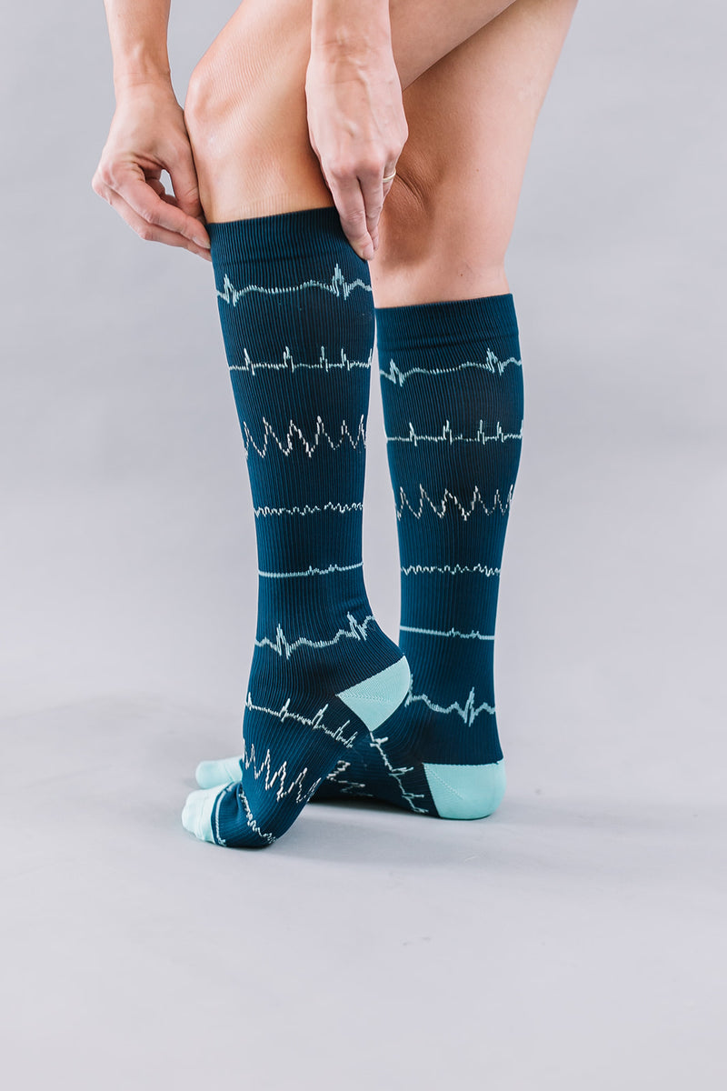 Navy Rhythm Compression Socks – Nurseology